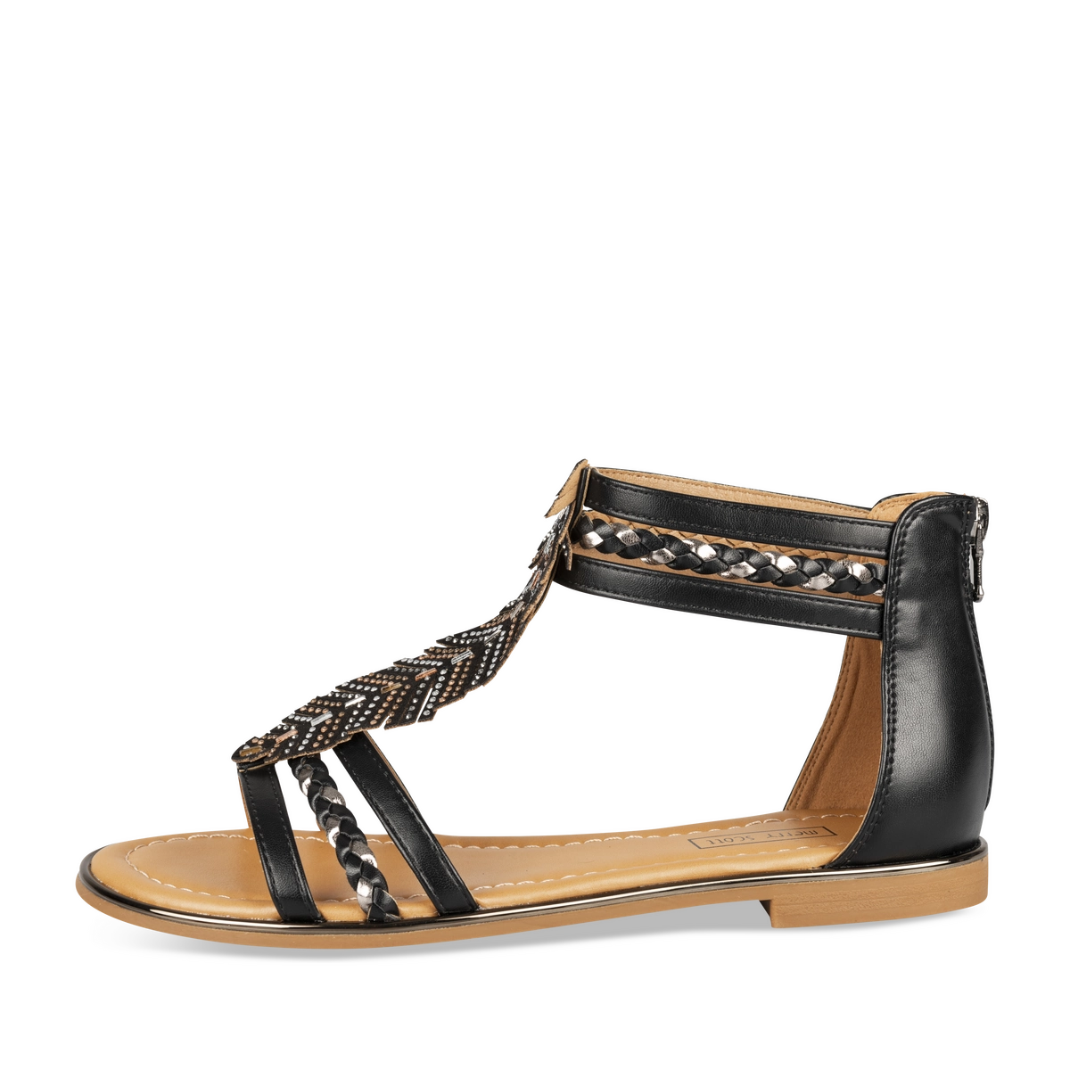 Sandales NOIR/ARGENT Femme Fermeture éclair Paillettes MERRY SCOTT