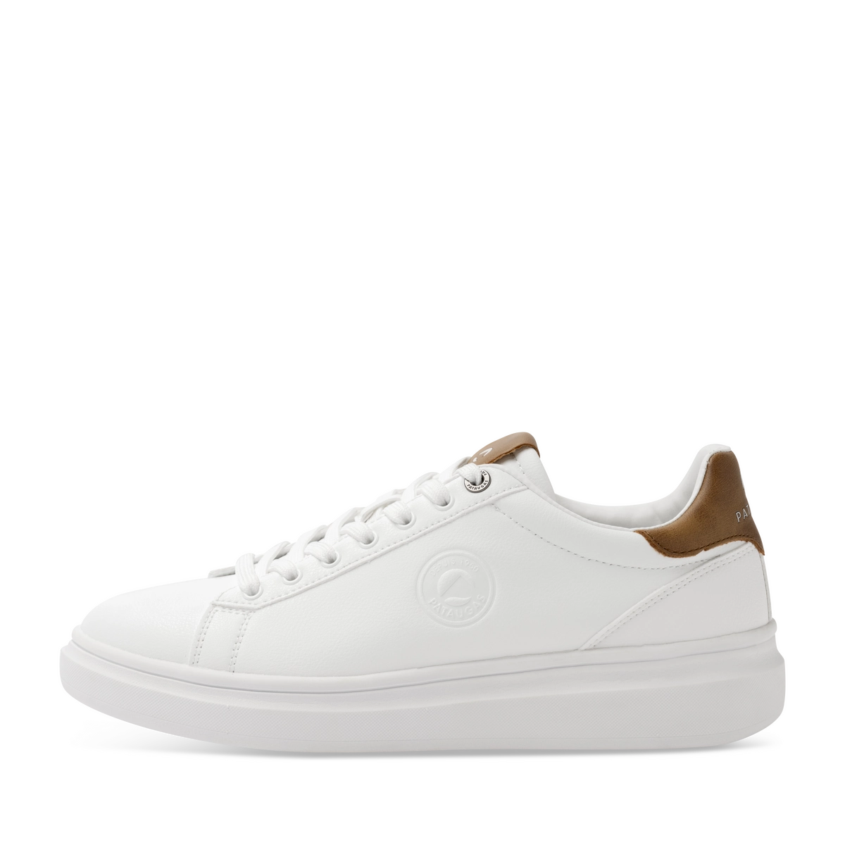 Baskets BLANC/MARRON Homme A enfiler Uni PATAUGAS