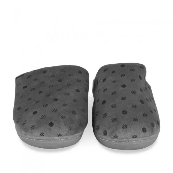 Chaussons GRIS Femme motif A pois A enfiler DIM