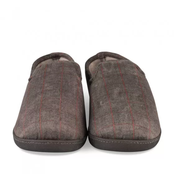 Slippers Charentaise GREY Men pattern Check pattern Slip-on ISOTONER