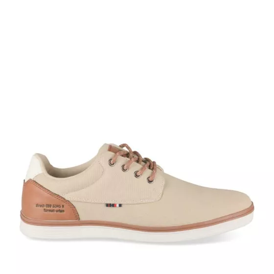 Baskets BEIGE Homme Lacets DENIM SIDE