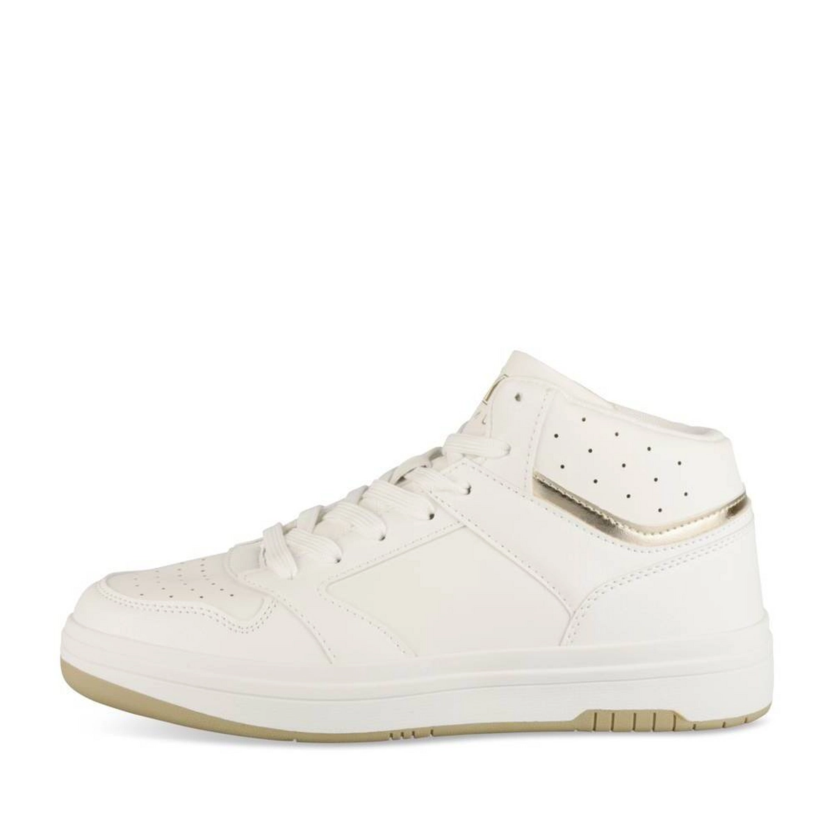 Baskets BLANC/OR Femme Lacets Uni UNYK